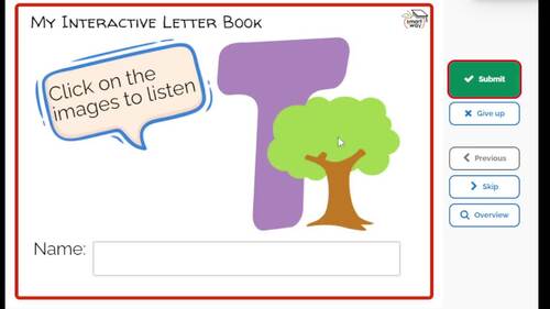 Letter T Interactive Book for Kindergarten | Alphabet Activities Boom cards