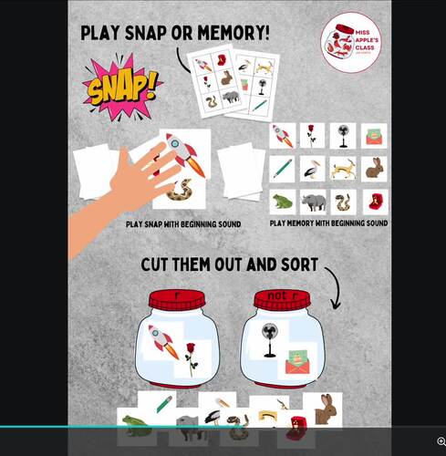 Sorting Initial Sound r and not r | Beginning Sound Activity | Phonics ...