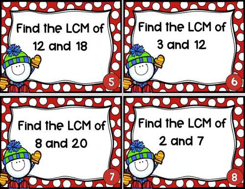 Christmas Least Common Multiple (LCM) Task Cards by Rebecca's Ready ...