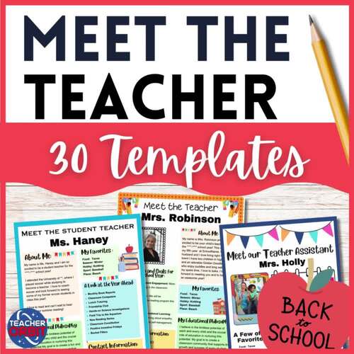 Meet the Teacher Templates Back School Student Teacher Teacher ...