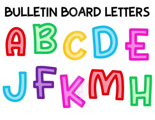 Printable Bright Bulletin Board Letters, Colorful Alphabet Letters ...