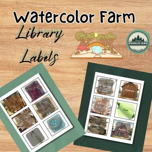 Watercolor Farm Library Labels-114 Pre-Written & 30 Blank | TPT
