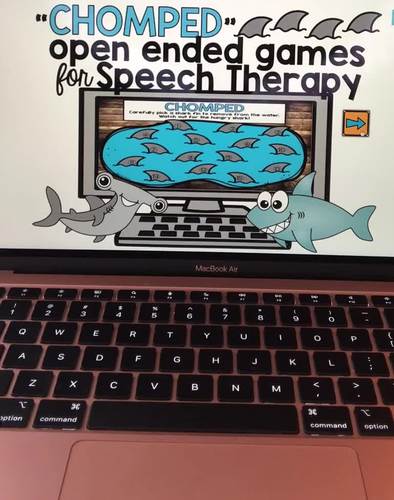 Speech Therapy Shark Themed BOOM CARDS for ARTICULATION | 30 Games for R