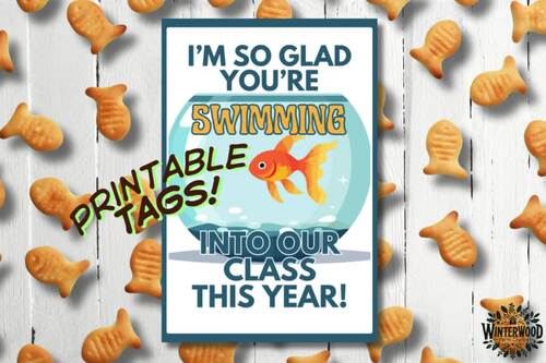 Goldfish Back to School Printable Tags | Swimming Into Our Class