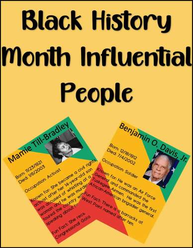 Black History Month Influential People by Cindy's Treasures | TPT