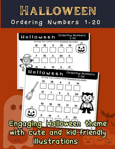 Ordering Numbers 1–20 | Halloween Themed Math Worksheets | TPT