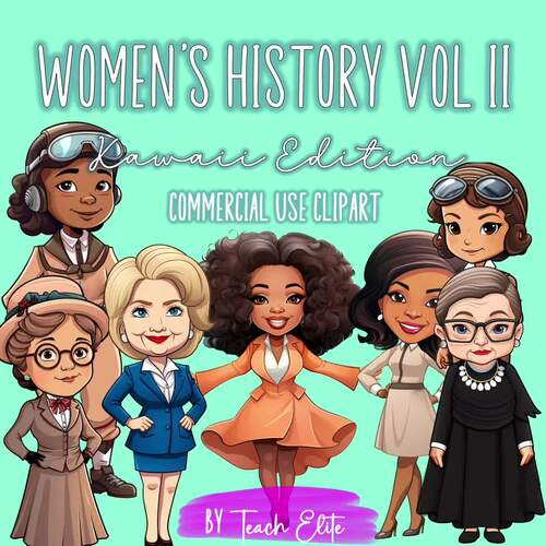 Influential Women, Women's History Month, World History clipart, WHM Set 2