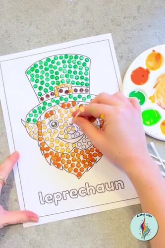 St Patrick’s Day Dot Art Coloring Pages, Q Tip Painting Worksheets ...