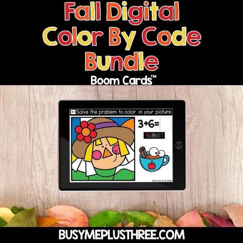 FALL Boom Cards™ DIGITAL Color by Code BUNDLE | 8 Decks Addition and ...