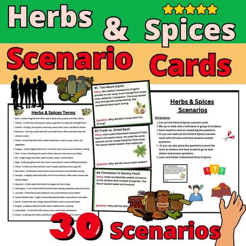 Herbs and Spices Cooking Scenarios Culinary Arts FACS FCS Foods by ...