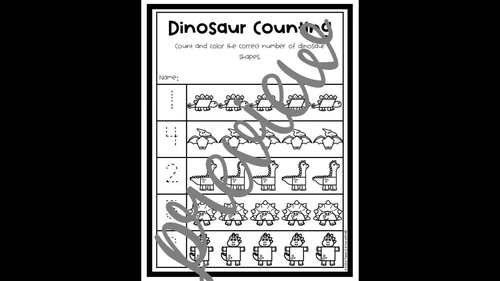 Dinosaurs Count and Color How Many Worksheets 1-5 by Teach 2 Grow with ME