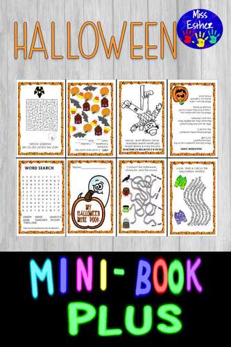 Halloween Mini-Book Plus 6 Activities w BOOM CARDS by Miss Esther