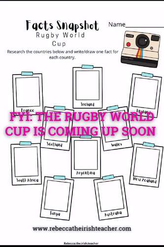 Rugby World Cup 2023 Activity Pack by The Irish Teacher's Resources
