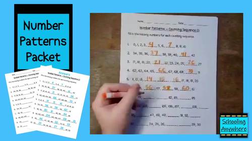 Number Patterns - Addition and Subtraction - Printable PDF Math Worksheets