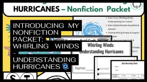 Nonfiction HURRICANE Activity Packet: Story, Comprehension, Writing ...