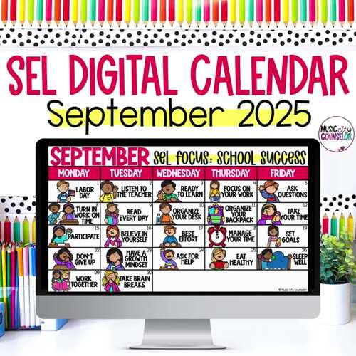 SEL, Morning Meeting, School Counseling Calendar for Google Slides ...