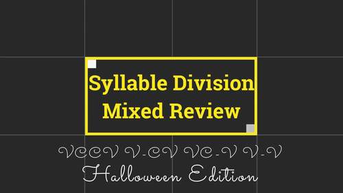 Halloween Orton Gillingham VCCV VCV VV Syllable Division VCCV V-CV VC-V ...