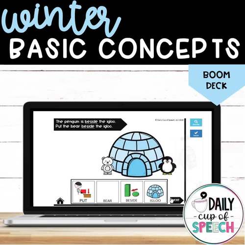Basic Concepts Winter Speech Therapy Activities by Daily Cup of Speech