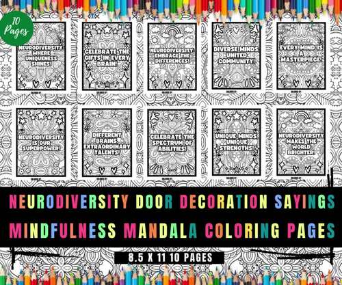 Neurodiversity, Door Decorations Saying, Printable Word Wall, No Prep