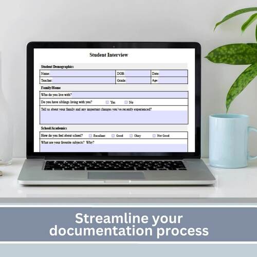 School Counselor Student Interview Template, School Psychologist Form