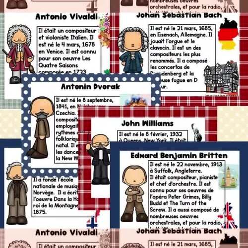 Music primary-junior FRENCH Composers - Slides - Posters by Sous le Saule