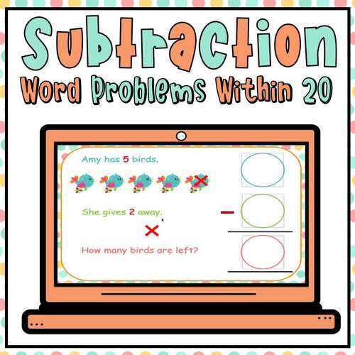 Cross Out Subtraction With Pictures Boom Cards - Subtraction Word Problems
