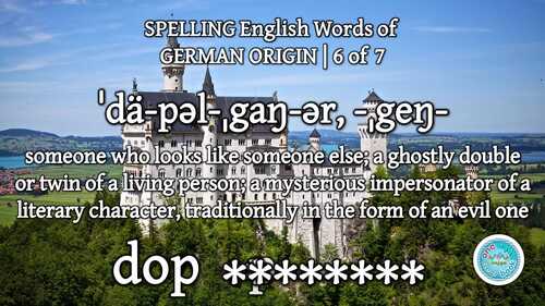 SPELLING English Words of GERMAN ORIGIN by One Aqua Clear Book | TPT