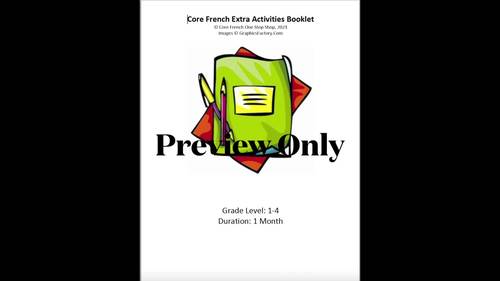 Core French Grade 1-4 Extra Activities/Bell Work FULL BUNDLE | TPT