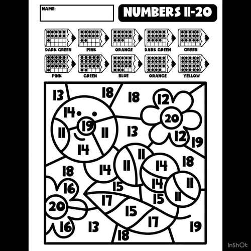 Compose and Decompose Teen Numbers Worksheets: Color-by-Skill | TPT