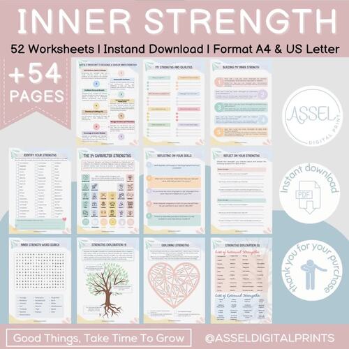 182 Self worth bundle, self esteem, inner strength, goal setting, sleep ...