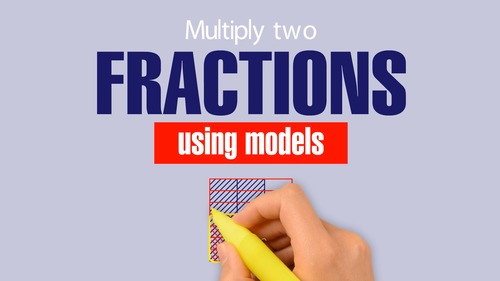 Multiply two fractions using models. VIDEO by MATH-N-ROLL | TPT