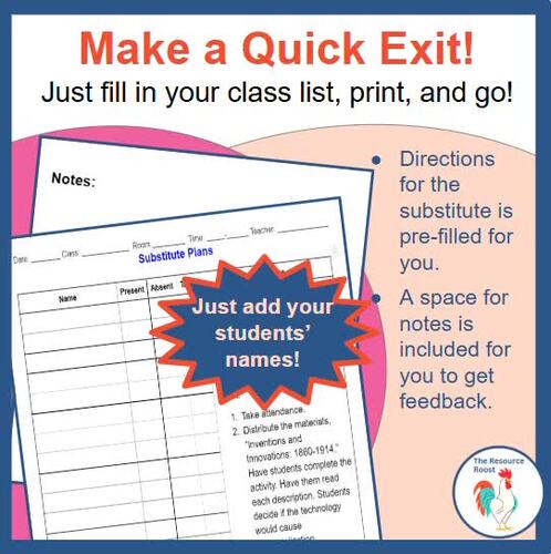 US History Emergency Sub Plan- Gilded Age Inventions & Innovations ...