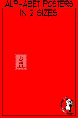 ALPHABET and COLOR POSTERS Panda Theme Classroom Decor Red Black Literacy