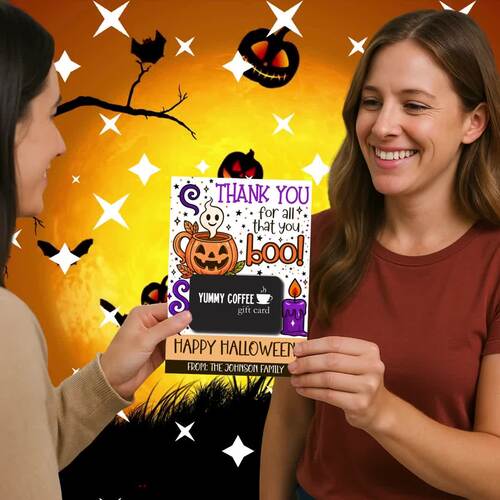 Halloween Coffee Gift Card Holder, Teacher Appreciation, Thanks for All ...