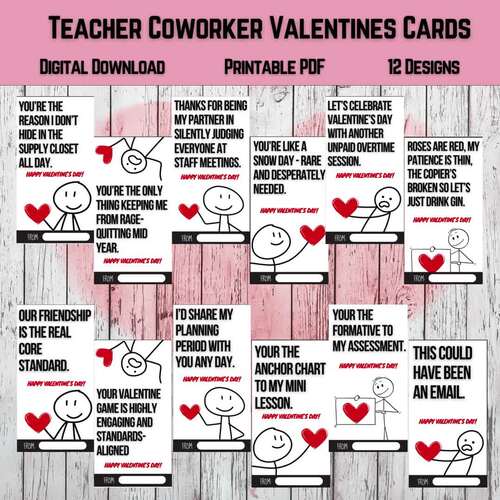 Teacher Coworker Valentine Cards | Teacher to Teacher Valentines