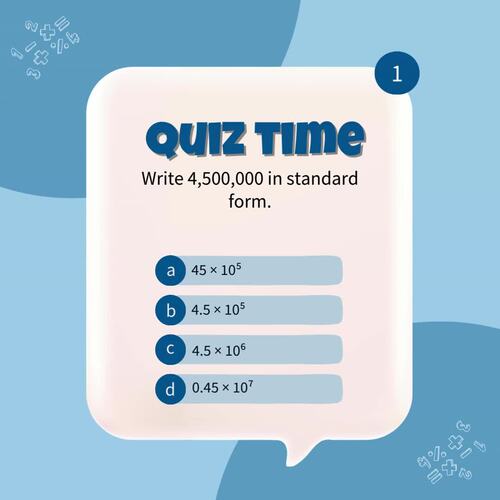 Maths Standard Form Quiz Game Activity by Worksheet Whisperer | TPT