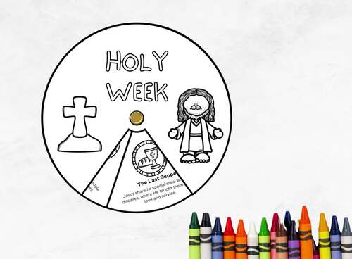Holy Week Bible Lesson Spinning Wheel, Easter Sunday School Craft
