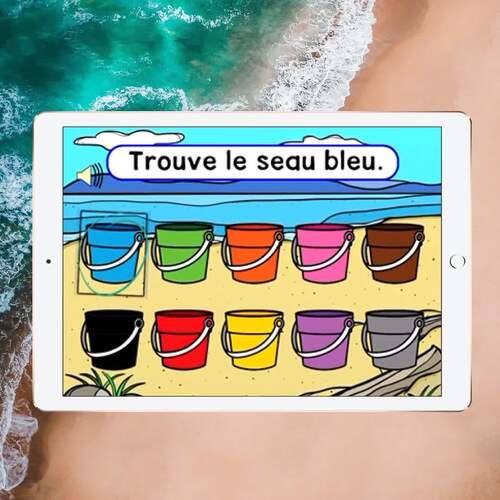 Trouve la couleur BLEUE avec audio | Cartes Boom | La plage | TPT