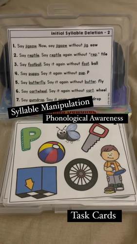 SYLLABLE MANIPULATION Task Cards - Phonological Awareness Activities