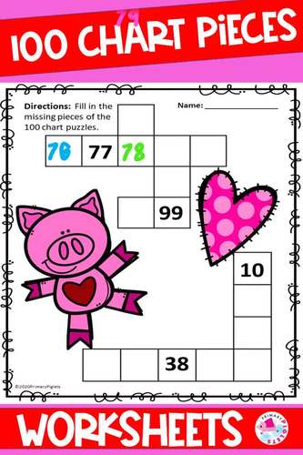 Valentine's Day 100 Chart Activities by Primary Piglets | TpT