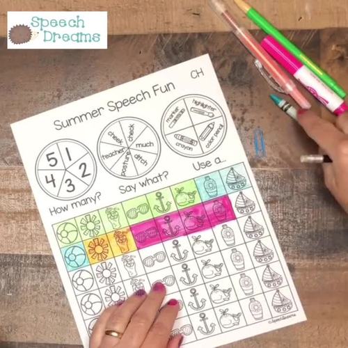 Summer Speech Therapy Activity : Spin and Say by Speech Dreams | TPT