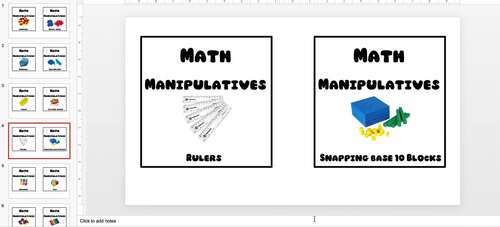 Math Manipulatives Labels by Sharp2ndGrade | TPT