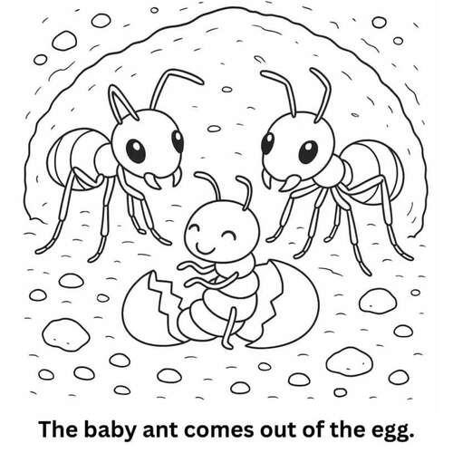 My Ant Life – Printable Coloring Book for Kids | Life Cycle of an Ant ...