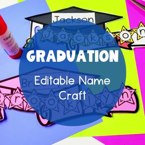 Kindergarten Graduation Craft Spring Name Craft Editable | TpT