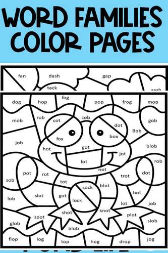 SUMMER POND Color by Code Phonics 1st 2nd Grade Word Families Coloring ...