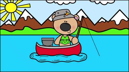 Funny Bear Fishing | Interactive PowerPoint Slide Show | AAC Core ...