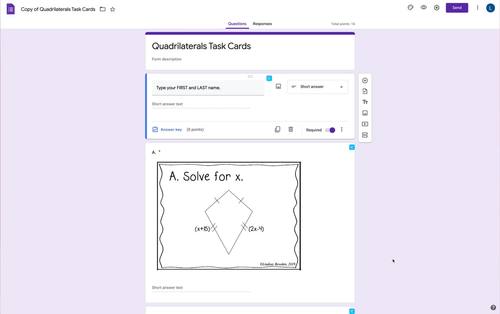 Distance Learning: Quadrilateral Digital Task Cards | TPT