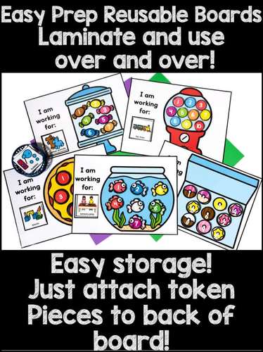 Token Board Bundle with Reinforcer Icons ABA Positive Behavior Support