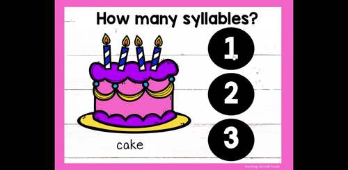 Counting Syllables {2, 3, and 4 Syllables) Google Slides™ | TPT