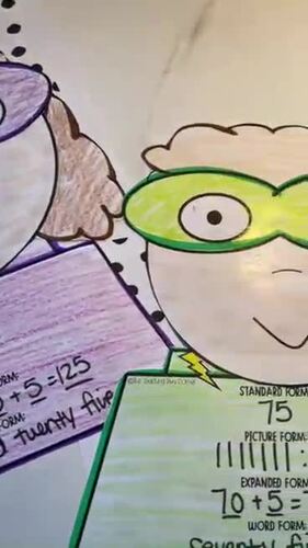 Superhero Math Place Value Craft by The Teaching Diva Corner | TPT